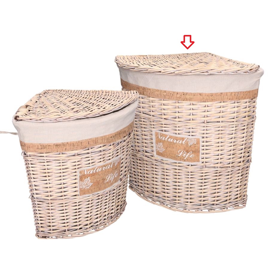 Cestone Medio Angolare In Vimini Naturale Linea Eric - Ferrini Gift